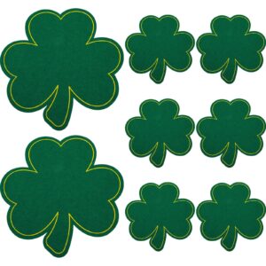 8 pcs st. patrick's day placemats shamrock shaped placemat st. patrick's day place mats lucky clover irish table mats for holiday kitchen tabletop decoration, 13.78 x 13.39 inches (cute shamrock)