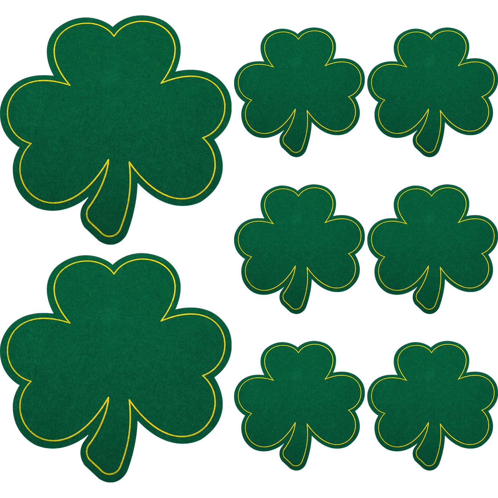 8 Pcs St. Patrick's Day Placemats Shamrock Shaped Placemat St. Patrick's Day Place Mats Lucky Clover Irish Table Mats for Holiday Kitchen Tabletop Decoration, 13.78 x 13.39 Inches (Cute Shamrock)