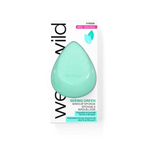 wet n wild makeup sponge - low product absorption for streak-free application, effortless blending beauty for a smooth professional looking finish, cruelty-free & vegan-seeing green