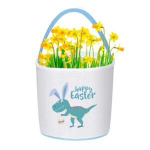 partywind easter baskets for kids, dinosaur easter basket with handle for egg hunt games, easter surprise for boys and girls, easter day party supplies favors (1 pcs)