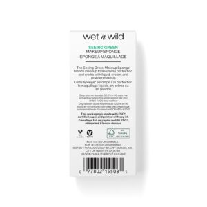 wet n wild Makeup Sponge - Low Product Absorption for Streak-Free Application, Effortless Blending Beauty for a Smooth Professional Looking Finish, Cruelty-Free & Vegan-Seeing Green