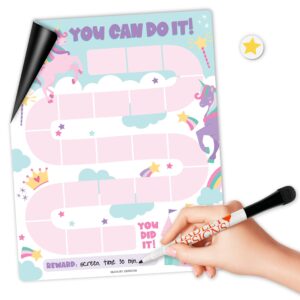 unicorn reward chart for kids behavior chart for home - kids reward chart magnetic responsibility chart for kids, toddler reward chart for toddlers 2-4 years, good behavior chart for kids at home