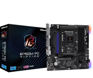 asrock b760m pg riptide intel 12th & 13th generation cpu (lga1700) b760 chipset, ddr5 micro atx motherboard