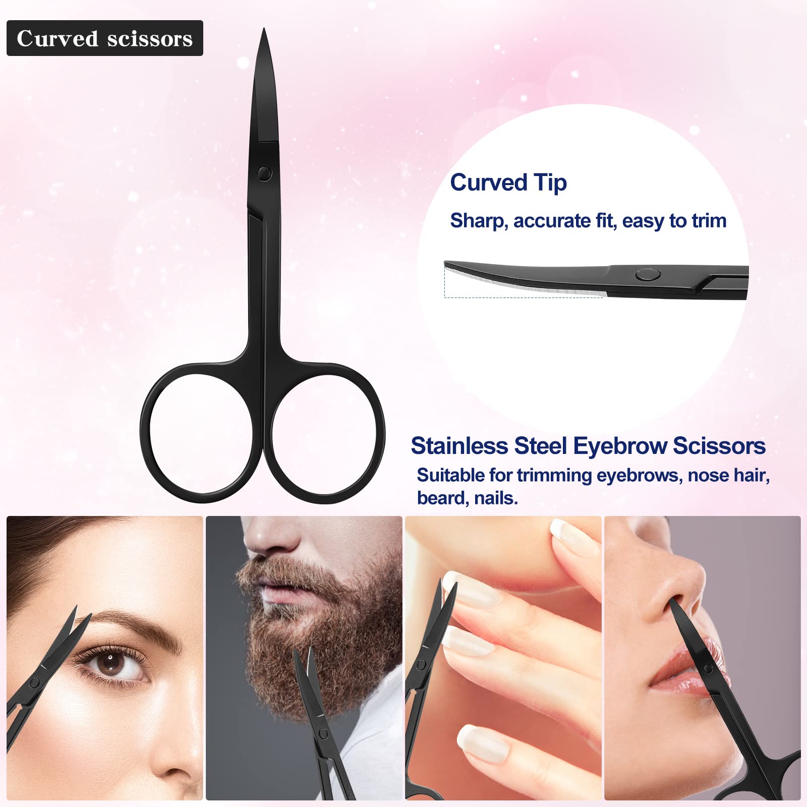 Eyebrow Razor, KAJUDA Eyebrow Kit, 5 in 1 Eyebrow Trimmer, Eyebrow Grooming Set for Women and Men, Including Comb Tweezers, Scissors, Brow Razors, Brush for Eyebrow Eyelash Extensions