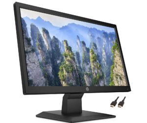 hp new v20 hd+ compact monitor: 19.5-inch hd+ computer monitor with tn panel and blue light settings, monitor with tiltable screen, hdmi and vga port, 60hz, tf-hdmi cable, black