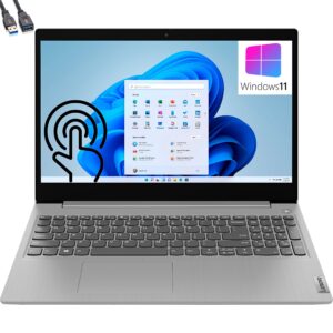 lenovo ideapad 3i 15.6" touchscreen laptop computer, intel core i3-1115g4 (beat i5-10210u), 8gb ddr4 ram, 256gb pcie ssd, wifi 6, bluetooth 5.0, platinum grey, windows 11 s, broag extension cable