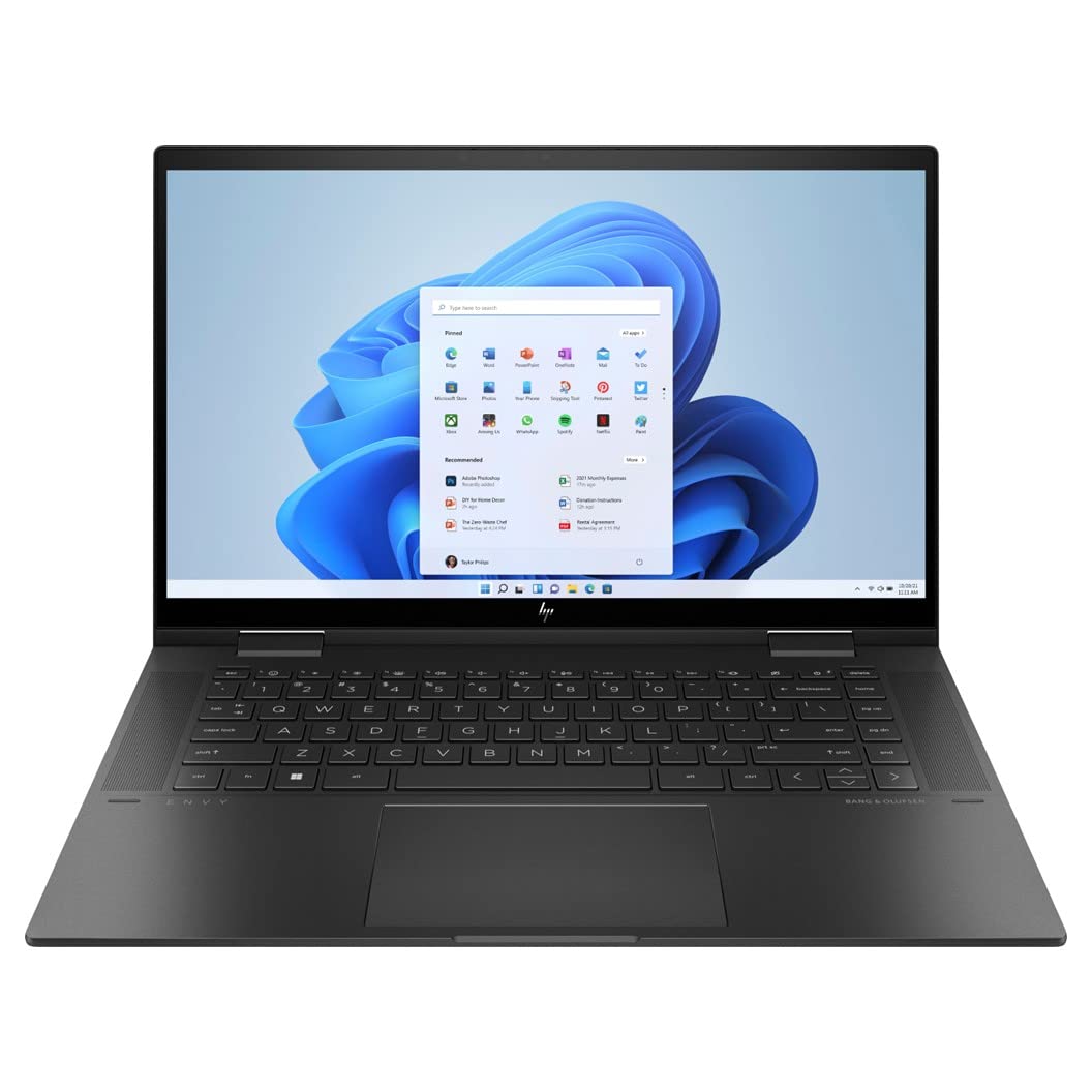 HP Envy X360 2-in-1 Touch Screen Laptop, 15.6" FHD IPS Display, AMD 6-Core Ryzen 5 5625U (Beat i7-1265U), 8GB DDR4 RAM, 512GB PCIe SSD, USB-C, HDMI, WiFi 6, SD Card Reader, Backlit KB, Win 11 Pro