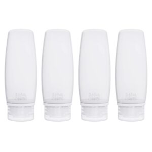 silicone travel bottles for toiletries tsa approved travel size containers set 4 pack portable leak proof refillable cosmetic squeeze bottles shampoo hair conditioner body lotion bath shower gel