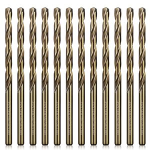 ubesths 5/32" cobalt drill bits 12pcs, m35 hss metal drill bit set with storage case for hard metal, stainless steel, cast iron