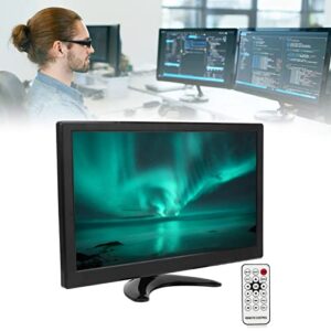 Jaerb LED Monitor, Color Screen 13.3 Inches TFT LED Monitor Multi Interfaces with Remote Control for Office (US Plug)