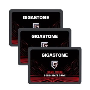 gigastone sata ssd 256gb (3-pack) 2.5 inch ssd 520mb/s upgrade laptop pc memory and storage ps4 hdd replacement 2.5" internal solid state hard drives sata iii slc cache 3d nand game turbo performance