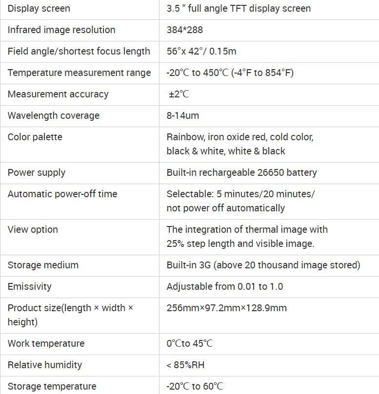 HT-H8 IR InfraredThermalImager 3.5inch Full Angle TFT FloorTest