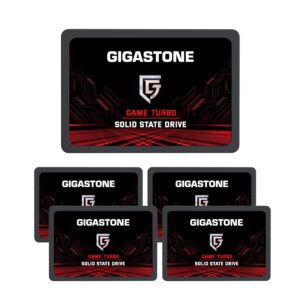 gigastone sata ssd 256gb (5-pack) 2.5 inch ssd 520mb/s upgrade laptop pc memory and storage ps4 hdd replacement 2.5" internal solid state hard drives sata iii slc cache 3d nand game turbo performance