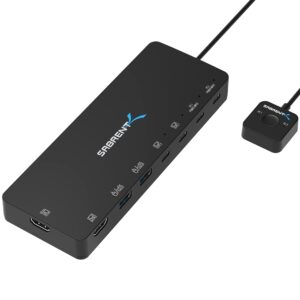 sabrent kvm switch, usb-c, 1 pc to 2-displays with 60 watt power delivery (usb-ckdh)