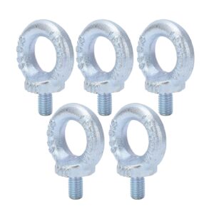 lifting ring eye bolt, durable anti rust q235 steel clear thread machinery shoulder eye bolt 5pcs for construction for auto(m10)