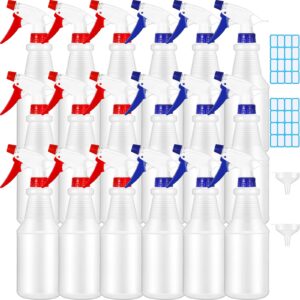 18 pack spray bottles 16 oz plastic spray bottles refillable empty spray bottles clear spray bottle with label funnels and adjustable nozzle spray bottle for cleaning solutions, hair spray