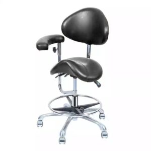 denfactory saddle shape stool with backrest pu leather chair ergonomic adjustable swivel saddle dental chair