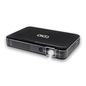 apio resolution 1080p auto focus, 400 ansi lumen dlp pro pocket projector with hdmi/type c supports, built-in rechargeable battery and speakers for streaming movies, laptops, phones, home & outdoor