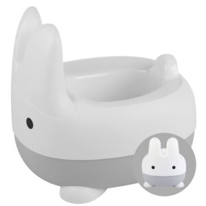 toezee bunny toddler potty training toilet seat - comfortable toddler toilet seat - easy to clean removable bowl - non-slip kids potty chair - toddler potty seat for boys & girls (gray)