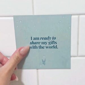 affirmation cards for shower [waterproof] self care shower positive manifest for women meditation 14 daily motivational quotes gift easy stick & remove shower and mirror usa printed