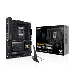 asus tuf gaming b760-plus wifi d4 intel(13th and 12th gen) lga 1700 atx motherboard,pcie 5.0,3xpcie 4.0 m.2 slots,ddr4,2.5gb lan,usb 3.2 gen 2x2 type-c,front usb 3.2 gen 2 type-c®, thunderbolt(usb4®)