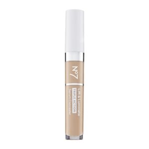 no7 lift & luminate triple action serum concealer - light - anti aging liquid concealer makeup for blemishes & dark circles - medium to full coverage concealer for face (8ml)