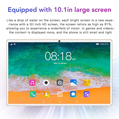 Pomya Tablet, 10.1 Inch 1960x1080 HD Tablet for Android 12, 6GB 128GB 5G WiFi Calling Tablet with Dual Cameras, 10 Core CPU 8800mAh Tablet for Work, Study, Game