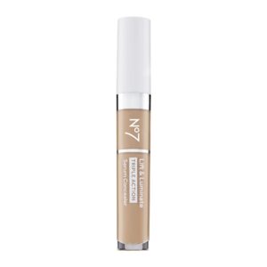 no7 lift & luminate triple action serum concealer - light medium - anti aging liquid concealer makeup for blemishes & dark circles - medium to full coverage concealer for face (8ml)