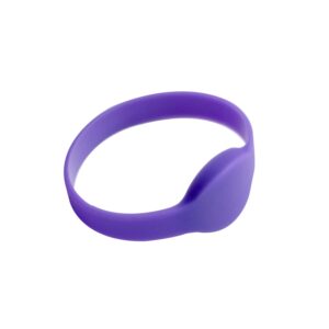 mindrfid 100 pcs 13.56mhz rfid wristband silicone id card key bracelet for access control door lock swimming pool - purple