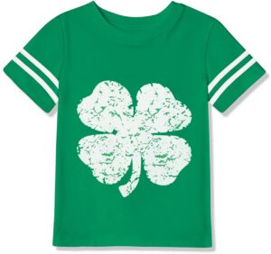 ddsol toddler boy girl st patrick's day tshirt baby luck green shamrock clover shirt outfit short sleeve clothes kid saint irish tee top size 3t