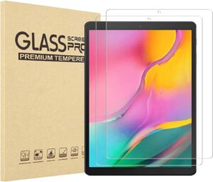 lnuyefn [2 pack] screen protector for galaxy tab a 10.1 inch 2019 model sm-t510/t515/t517, tempered glass screen film guard for samsung tablet tab a 10.1 anti-scratch 9h hardness bubble-free clear