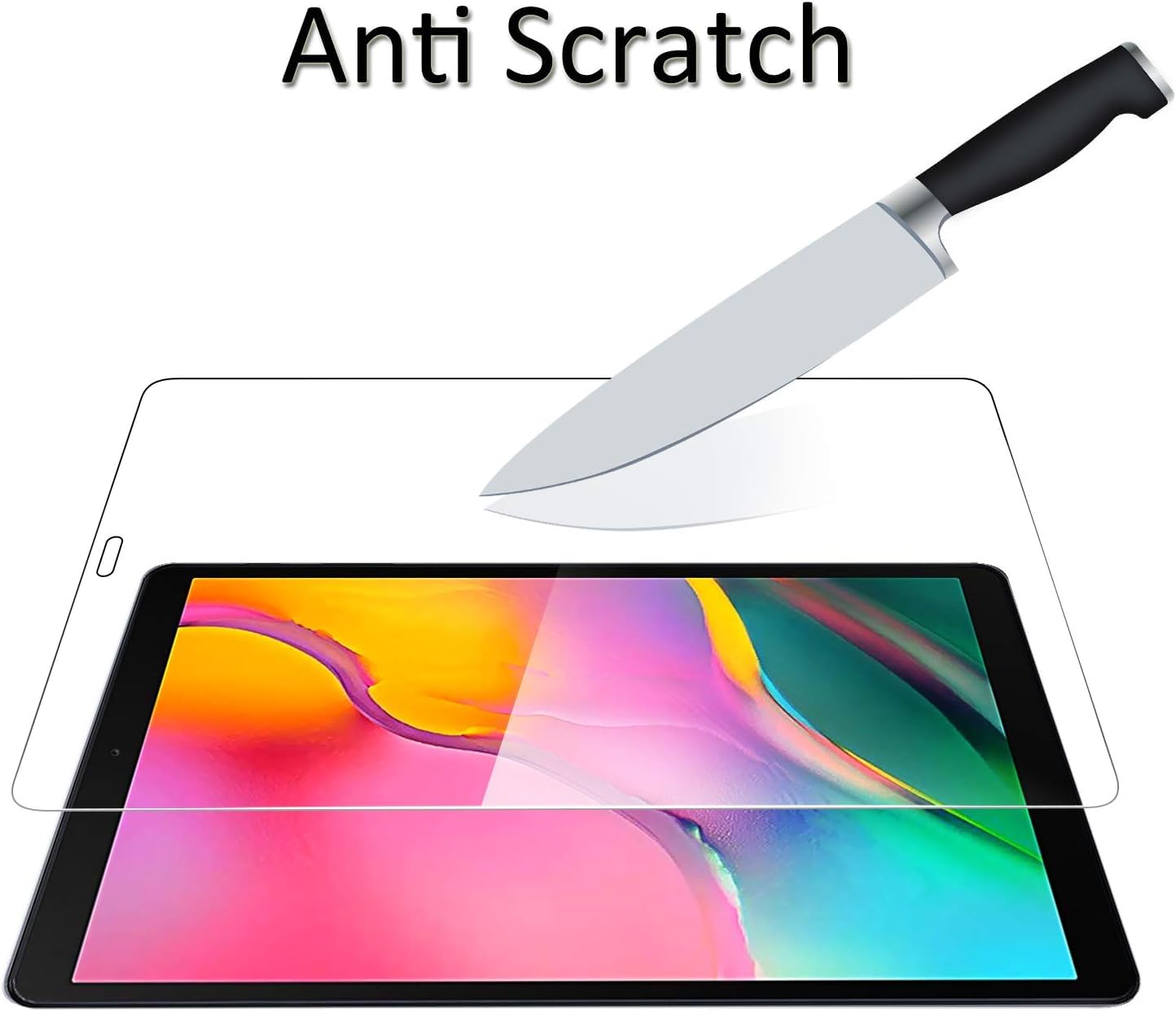 Lnuyefn [2 Pack] Screen Protector For Galaxy Tab A 10.1 Inch 2019 Model SM-T510/T515/T517, Tempered Glass Screen Film Guard For Samsung Tablet Tab A 10.1 Anti-Scratch 9H Hardness Bubble-free Clear