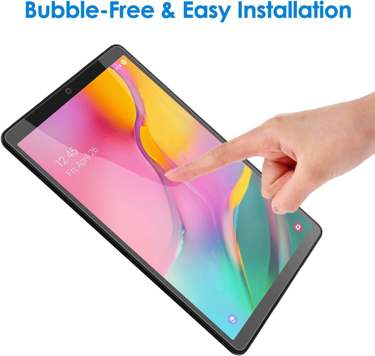 Lnuyefn [2 Pack] Screen Protector For Galaxy Tab A 10.1 Inch 2019 Model SM-T510/T515/T517, Tempered Glass Screen Film Guard For Samsung Tablet Tab A 10.1 Anti-Scratch 9H Hardness Bubble-free Clear