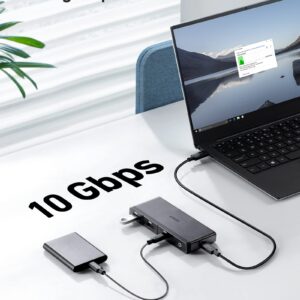 Anker USB C Hub, 556 USB-C Hub (USB4, 8-in-1) with 1.6ft USB4 Cable, 10 Gbps USB-C and USB-A Data Ports, 8K HDMI and DisplayPort & Anker 515 USB 4 Cable 3.3 ft, Supports 8K HD Display