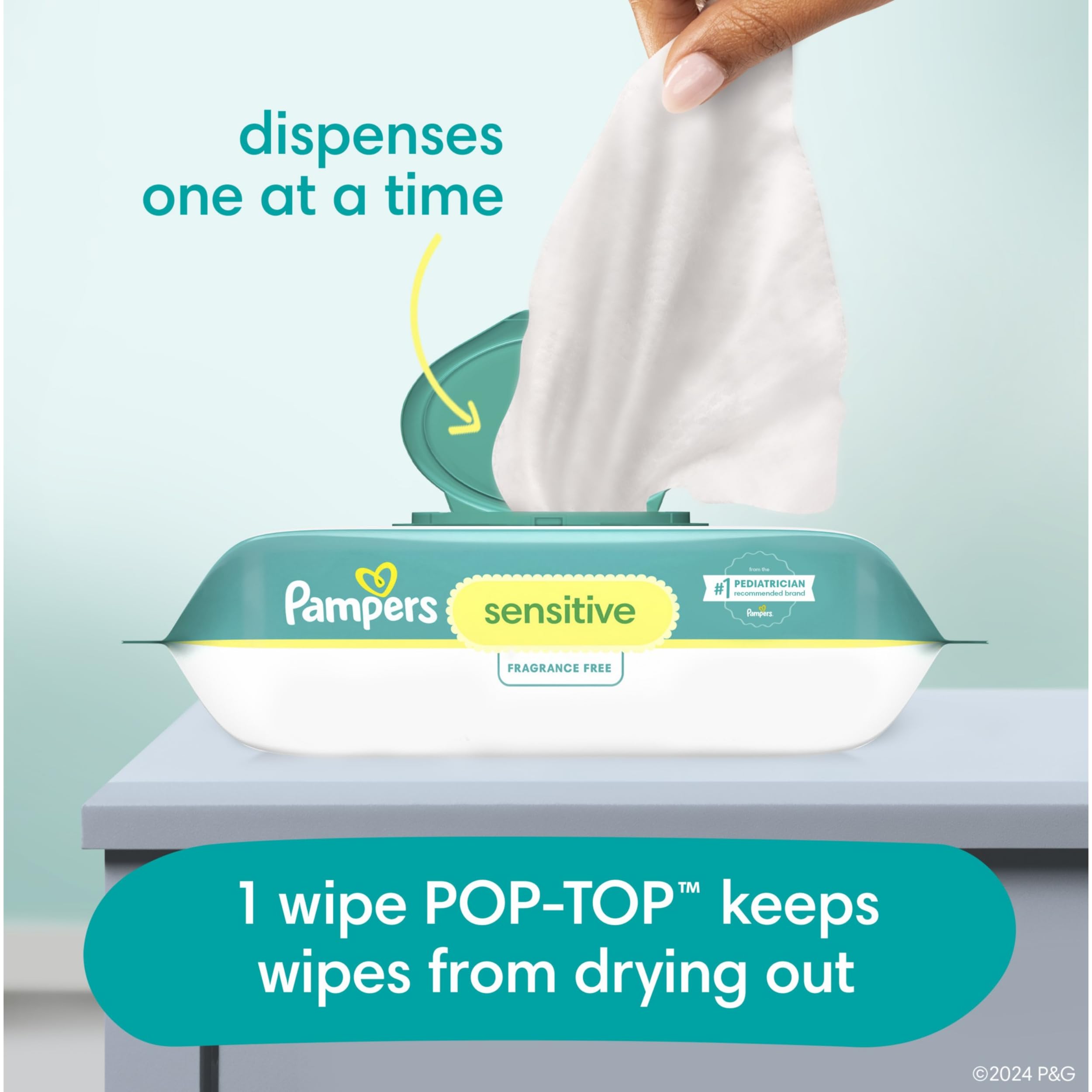 Pampers Baby Dry Disposable Baby Diapers Starter Kit (2 Month Supply), Sizes 1 (252 Count) & 2 (234 Count), with Sensitive Water Based Baby Wipes 12X Multi Pack Pop-Top and Refill (1008 Count)