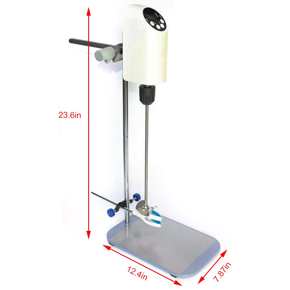 Overhead Stirrer Mixer, 200-3000 RPM Powerful Electric Lab Stirrers Mixer with Stirring Rod and Stand for Lab, Max. 40L H₂O