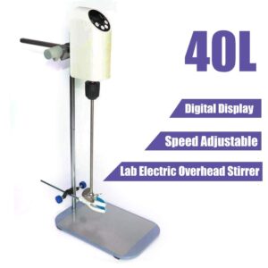 Overhead Stirrer Mixer, 200-3000 RPM Powerful Electric Lab Stirrers Mixer with Stirring Rod and Stand for Lab, Max. 40L H₂O