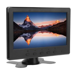 7 inch tft led screen monitor, portable hd color screen display hd multimedia interface dual speakers for home (us plug)