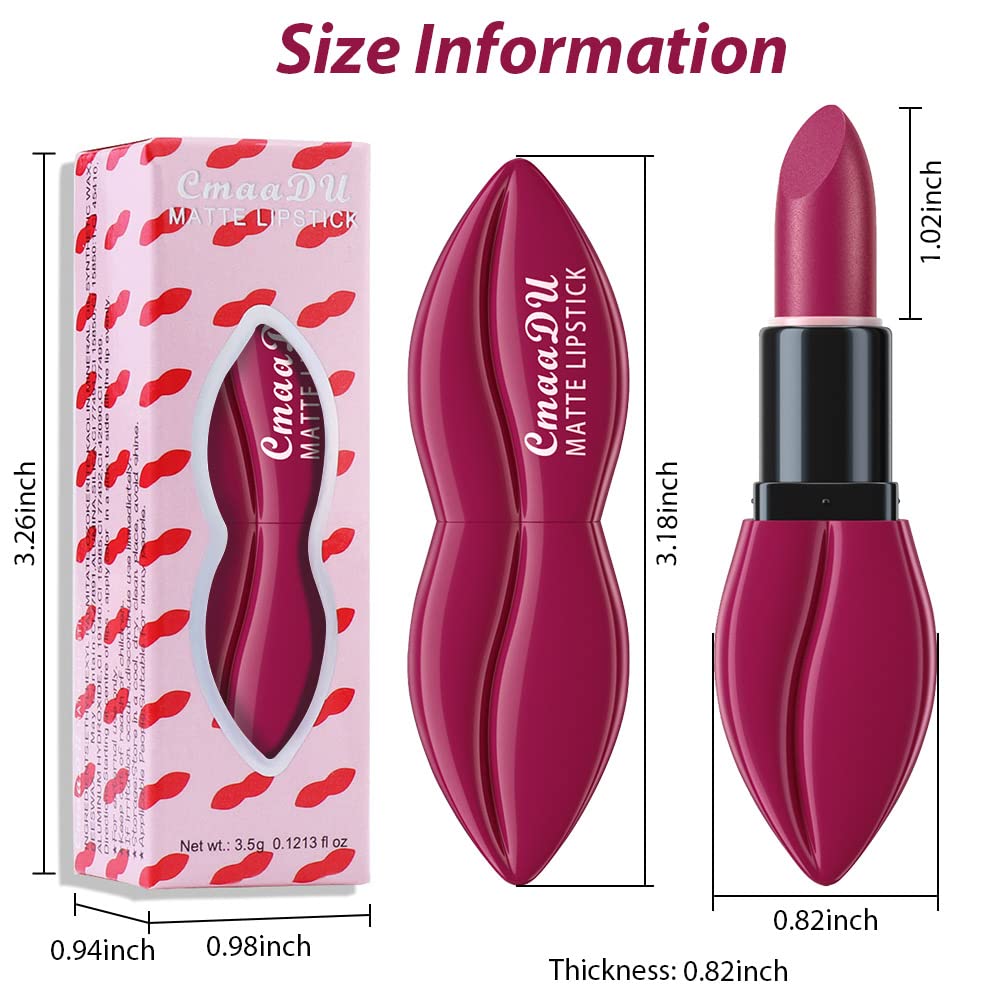 evpct 3Pcs Dark Purple Rose red Mauve Matte Velvet Lipstick Set Long Lasting Waterproof Smudge Proof 24 Hours Lip Stick Packs Lip Stain Makeup Set for Women labiales matte larga duracion 24 03#04#08#