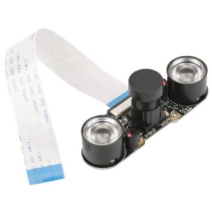 socobeta 5mp camera module, ov5647 chip sensor 2592x1944 resolution clear image webcam board with dual led night light for raspberry pi b 3 2