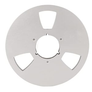 aluminum alloy empty tape reel 1/4 10 inch empty tape reel empty disc opening machine parts 3 holes for reel tape recorder accessory (silver)