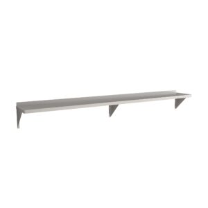 krollen industrial 18 gauge stainless steel 12" x 96" solid wall shelf