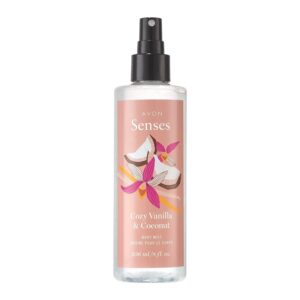 avon senses cozy vanilla & coconut body mist, 8 fl. oz