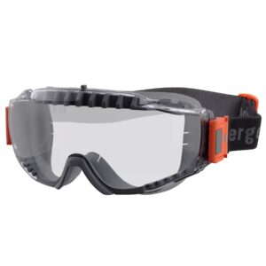 ergodyne skullerz modi protective otg safety goggle, indirect venting, anti fog, scratch resistant​, adjustable fabric strap