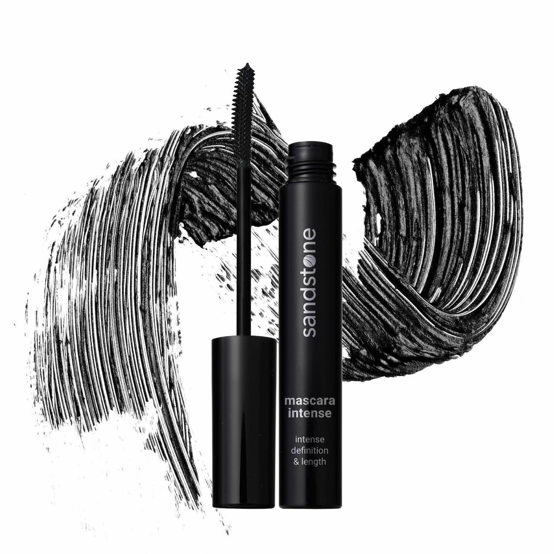 Sandstone Scandinavia Hypoallergenic Mascara Sensitive Eyes - Smudge-Proof, Sweatproof, Lengthening Mascara with Intense Volume - Vegan, Non Toxic Mascara Black