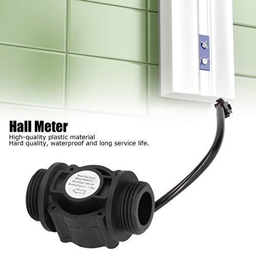 Water Flow Meter, G1in Male Thread Hall Flowmeter Plastic 1-60L/Min for Water Heaters