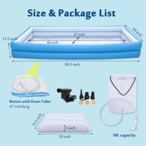 Medical Inflatable Bathtub Portable Shower for Elderly and Disabled Bed Bathing Aids Blow Up Bathtub Adult Bedridden Patients Full Body Bed Shower Inflatable Tub Home Care Handicap Bed Accessories