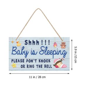 Baby Sleeping Sign Baby Sleeping Plaque Baby is Sleeping Sign Porch Sign Sleeping Baby Door Sign Do Not Knock or Ring Doorbell Sign No Disturb Sign Baby Room Hanging Sign