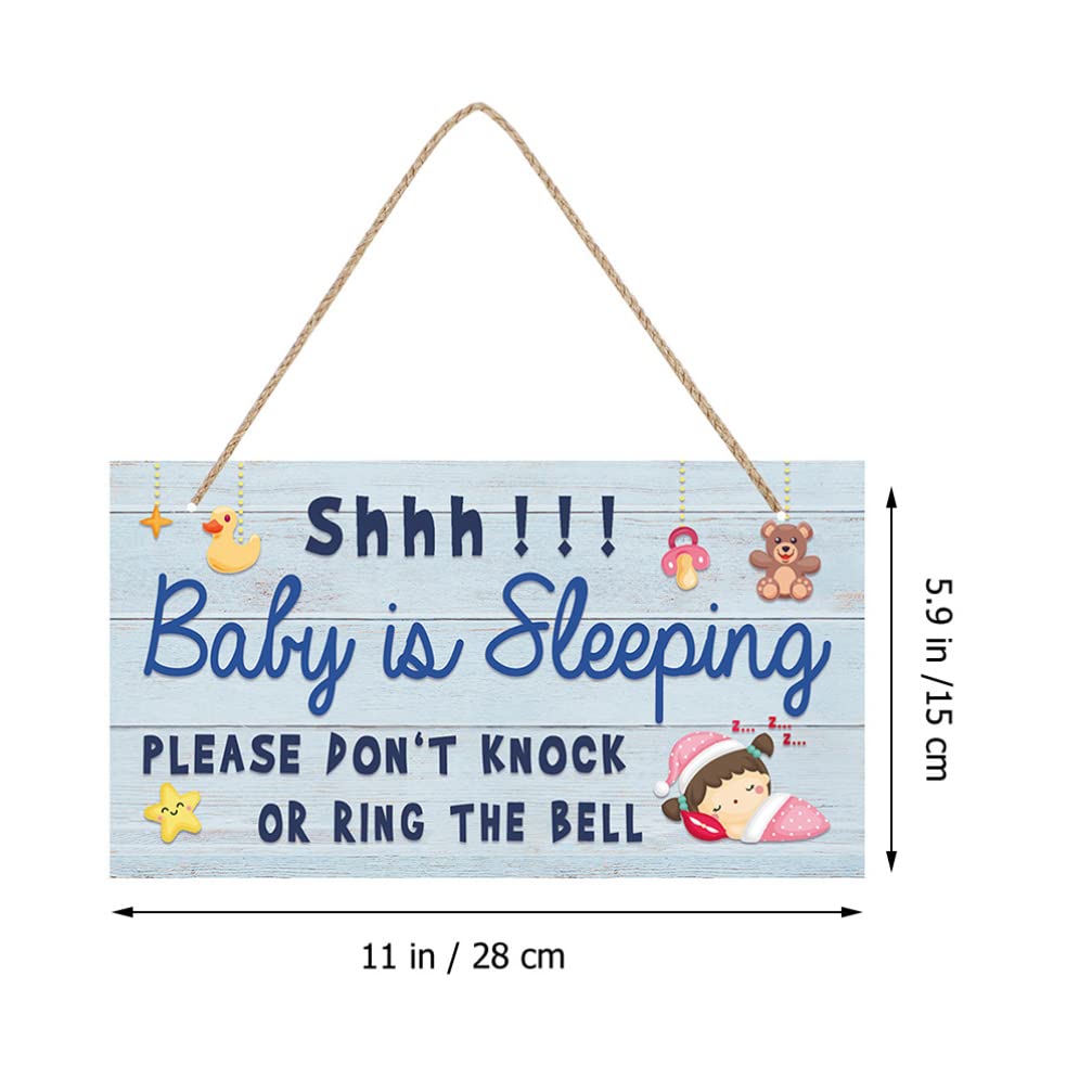 Baby Sleeping Sign Baby Sleeping Plaque Baby is Sleeping Sign Porch Sign Sleeping Baby Door Sign Do Not Knock or Ring Doorbell Sign No Disturb Sign Baby Room Hanging Sign