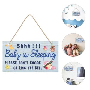 Baby Sleeping Sign Baby Sleeping Plaque Baby is Sleeping Sign Porch Sign Sleeping Baby Door Sign Do Not Knock or Ring Doorbell Sign No Disturb Sign Baby Room Hanging Sign